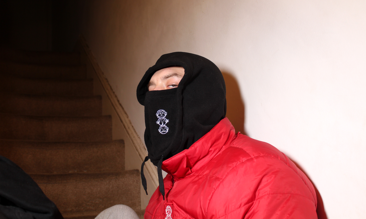 Hooded Bally Mask with 'Three Wise Monkeys' Embroidery – MYB Clothing Co